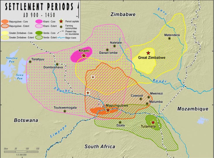 Stone palaces in the mountains : Great Zimbabwe and the ruined cities ...