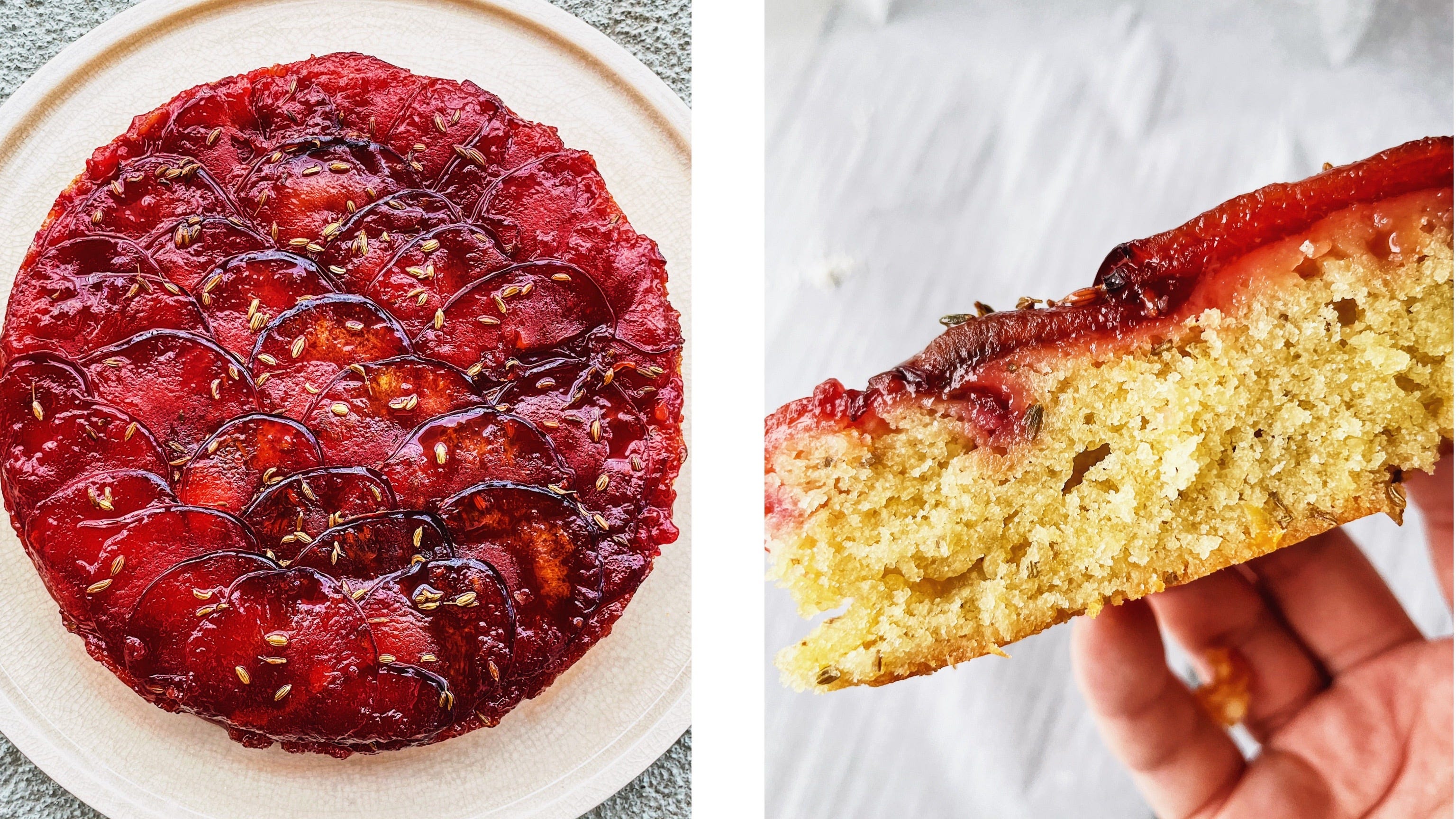 Upside Down Plum Fennel Cake - by Carolina Gelen - SCRAPS