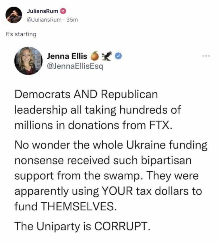 FTX was indeed a corrupt money laundering scheme that UKRAINE ... FTX was indeed a corrupt money laundering scheme that UKRAINE ...