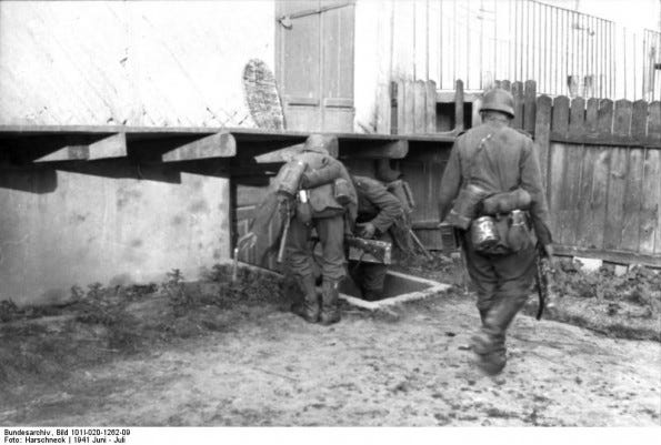 The German Army arrives in town - by Martin Cherrett