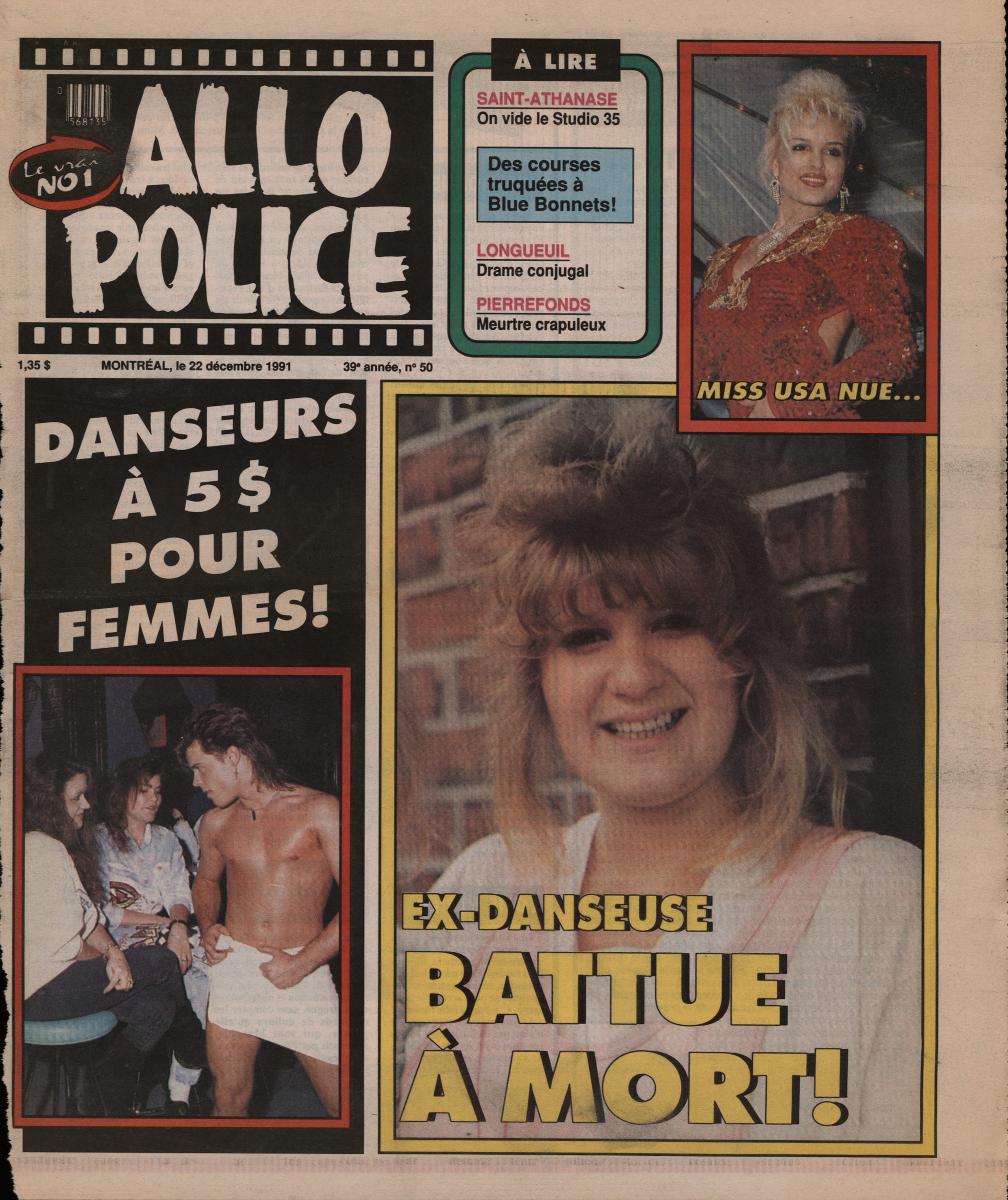 Danseurs à 5$ pour femmes ! | Allô Police | décembre 1991