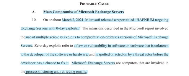 DOJ Announces Court-Authorized Effort to Disrupt Exploitation of Microsoft Exchange Server ...