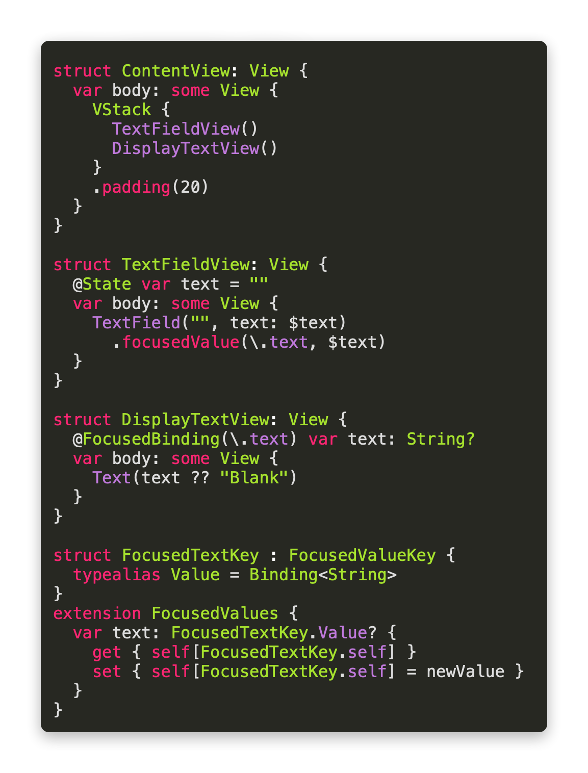 Using The Focusedvalue Modifier And Focusedbinding Property Wrapper In Swiftui