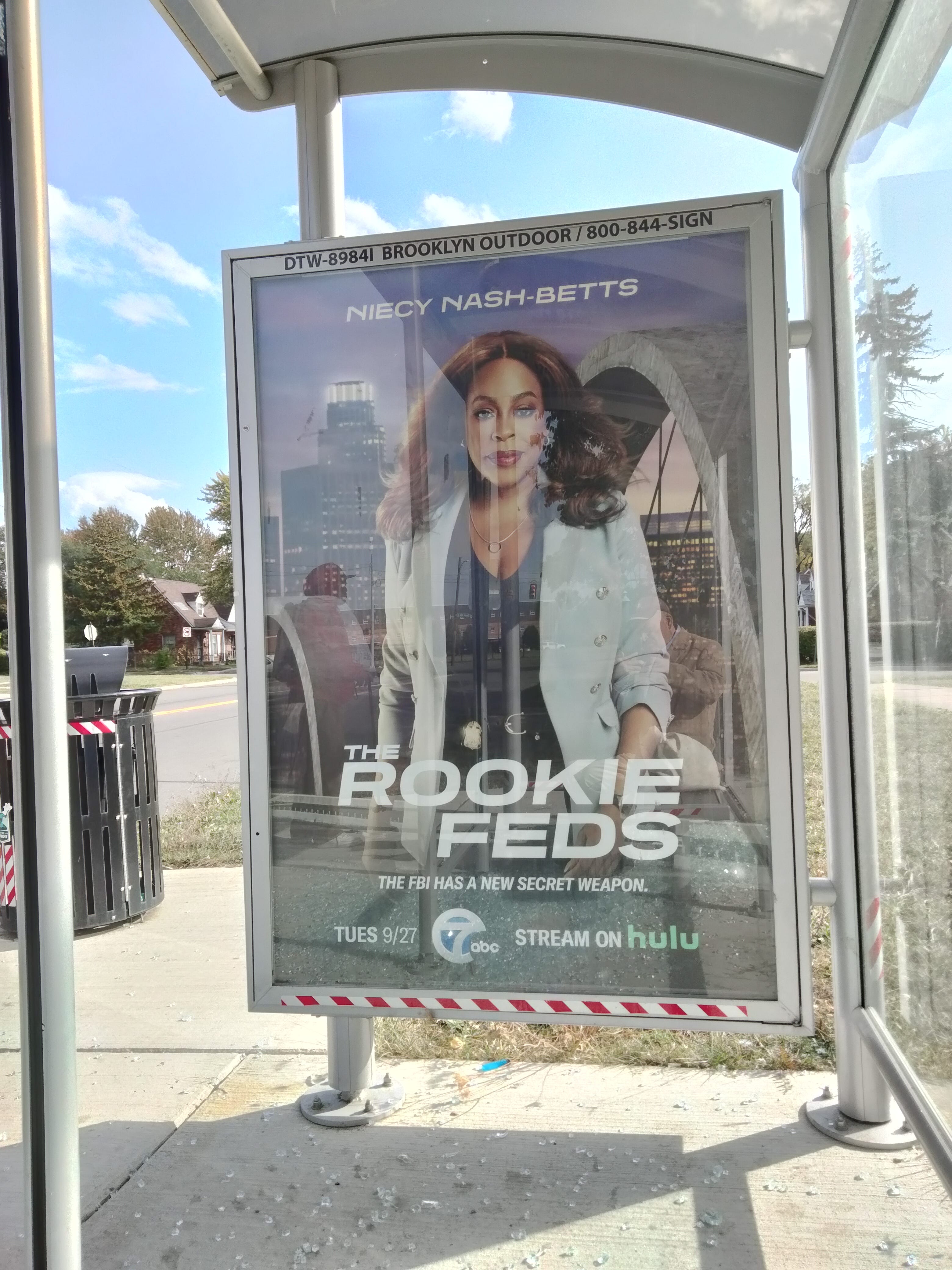 Not Even Simone Clark of the Rookie Feds Could Protect this Bus Shelter.