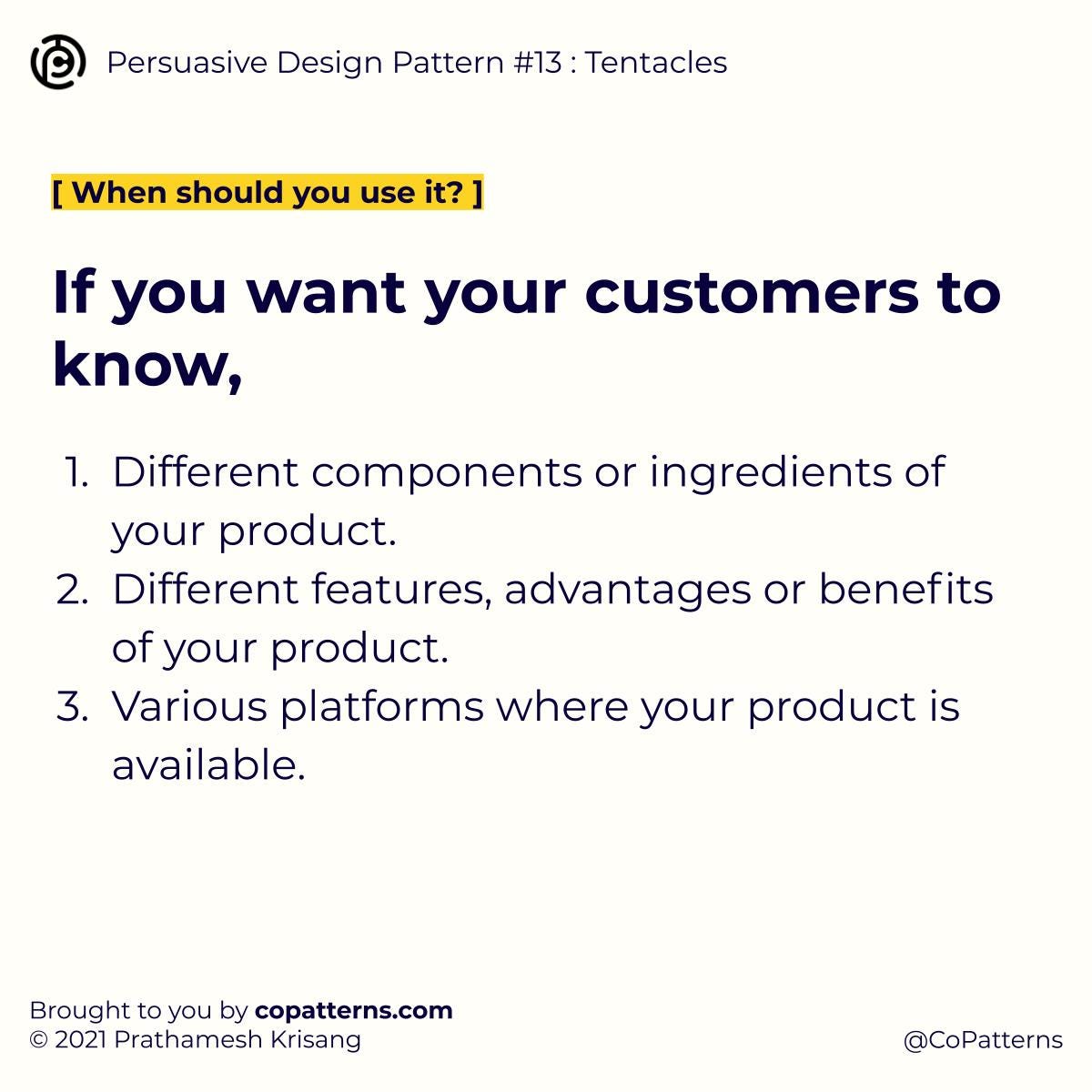 Persuasive Design Pattern #13 : Tentacles