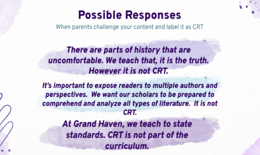 The Playbook - How to Respond to CRT Questions - by Roger