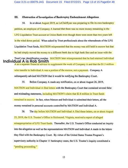 Former Attorney Bruce H. Matson Pleads Guilty to Obstructing ...