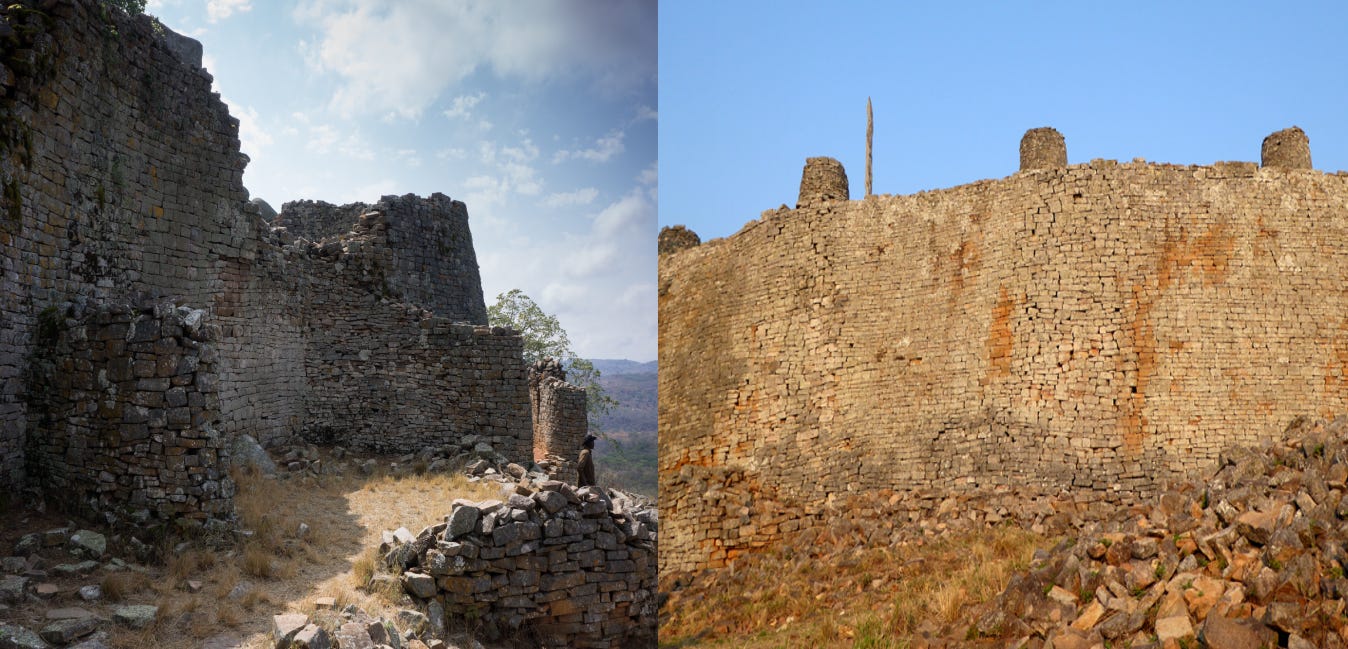 Stone palaces in the mountains : Great Zimbabwe and the ruined cities ...