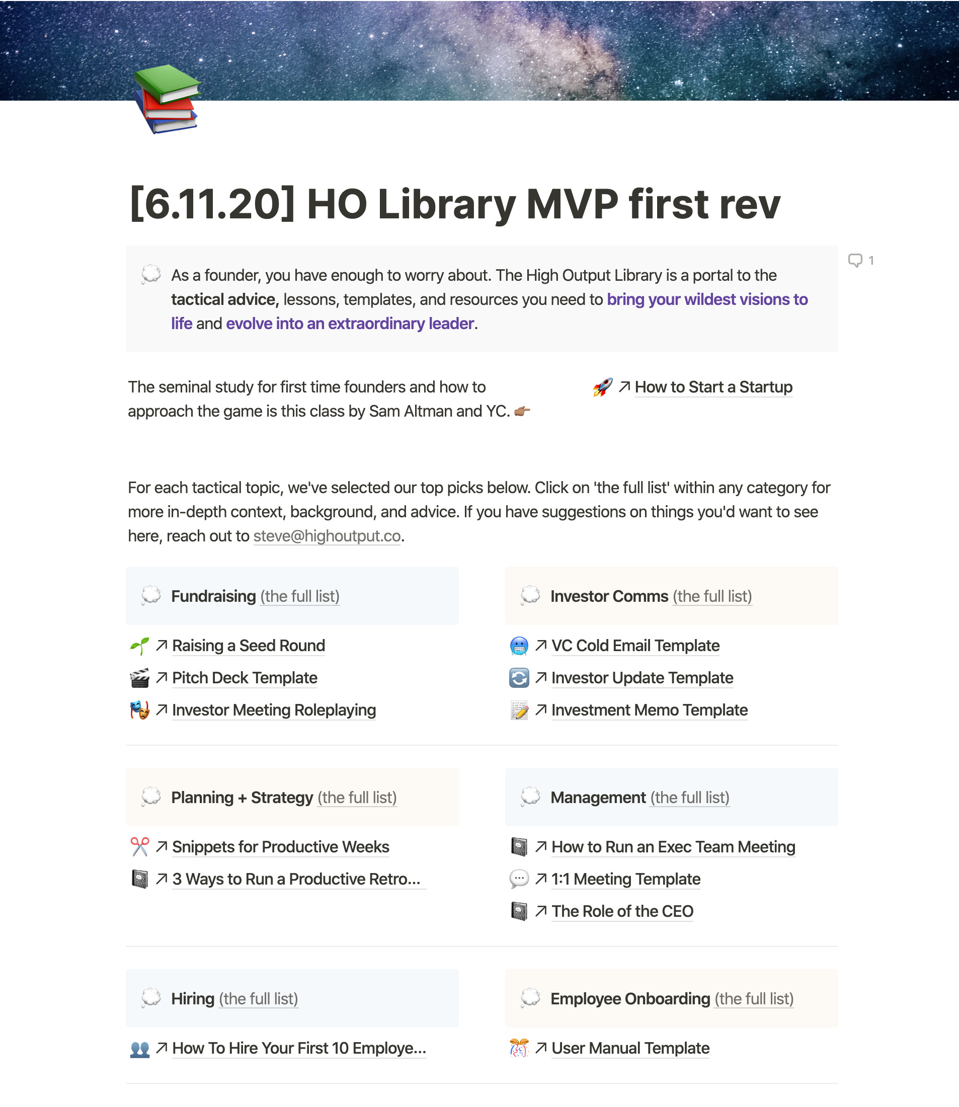 The Making: High Output Founders' Library