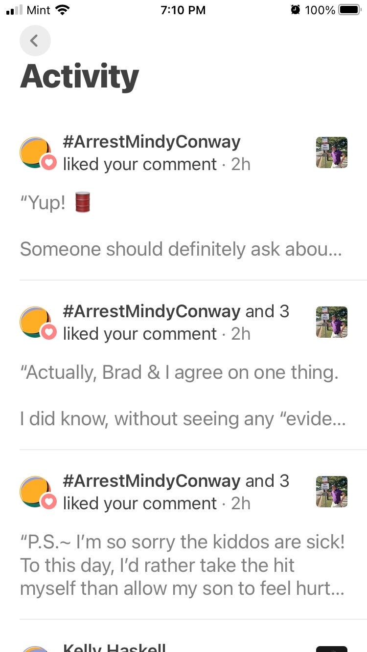 They missed me, they really missed me. - Mindy Conway