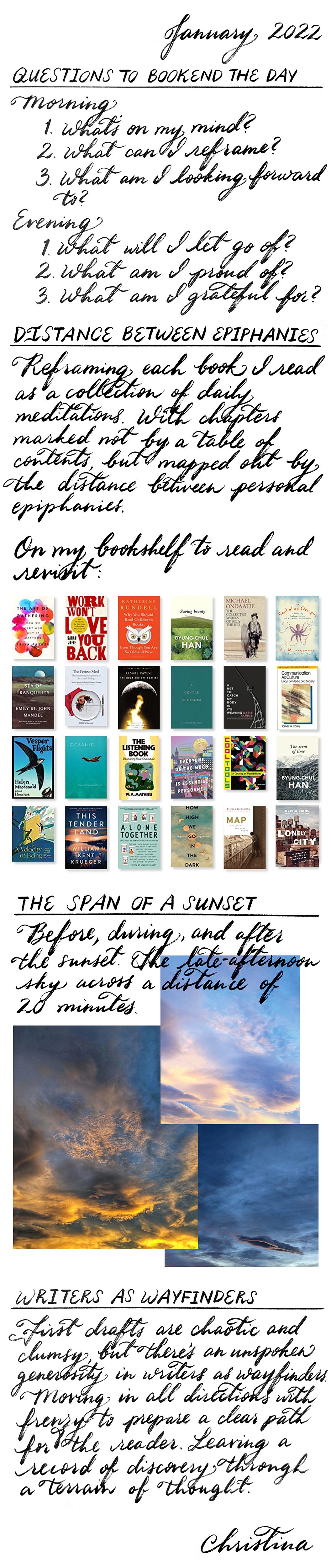 Words and Wisps: Bookending the Day and Writers as Wayfinders