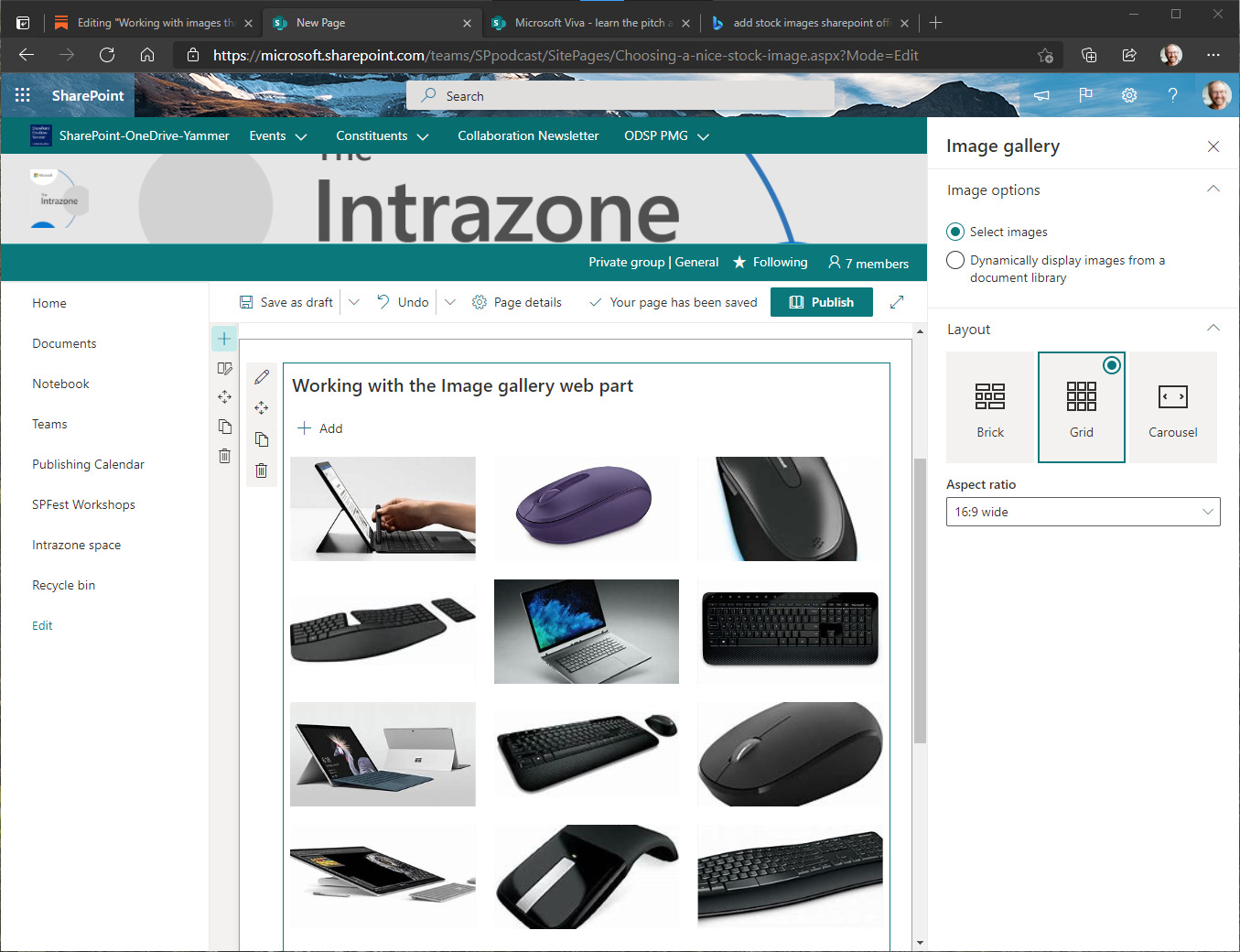 Working with images throughout your intranet