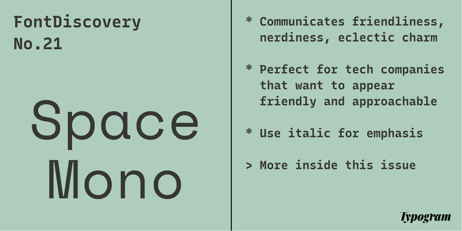 How to Use Space Mono: A Monospaced Font with Friendly Kooks ...