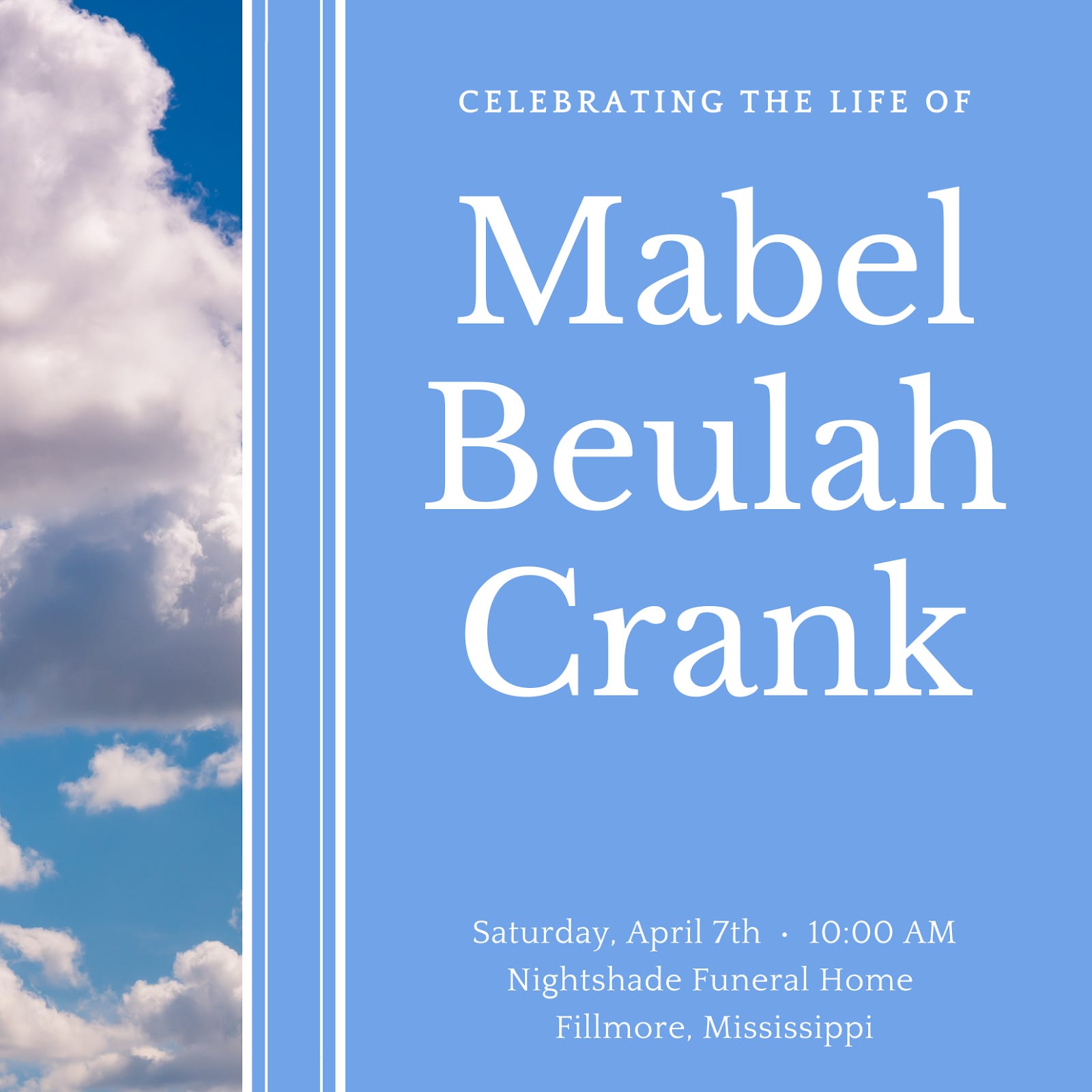 Mabel Woke Up Dead, This Morning by Glory Fink