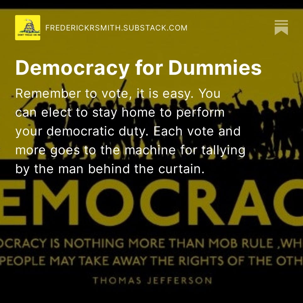 Democracy for Dummies - by Frederick R Smith
