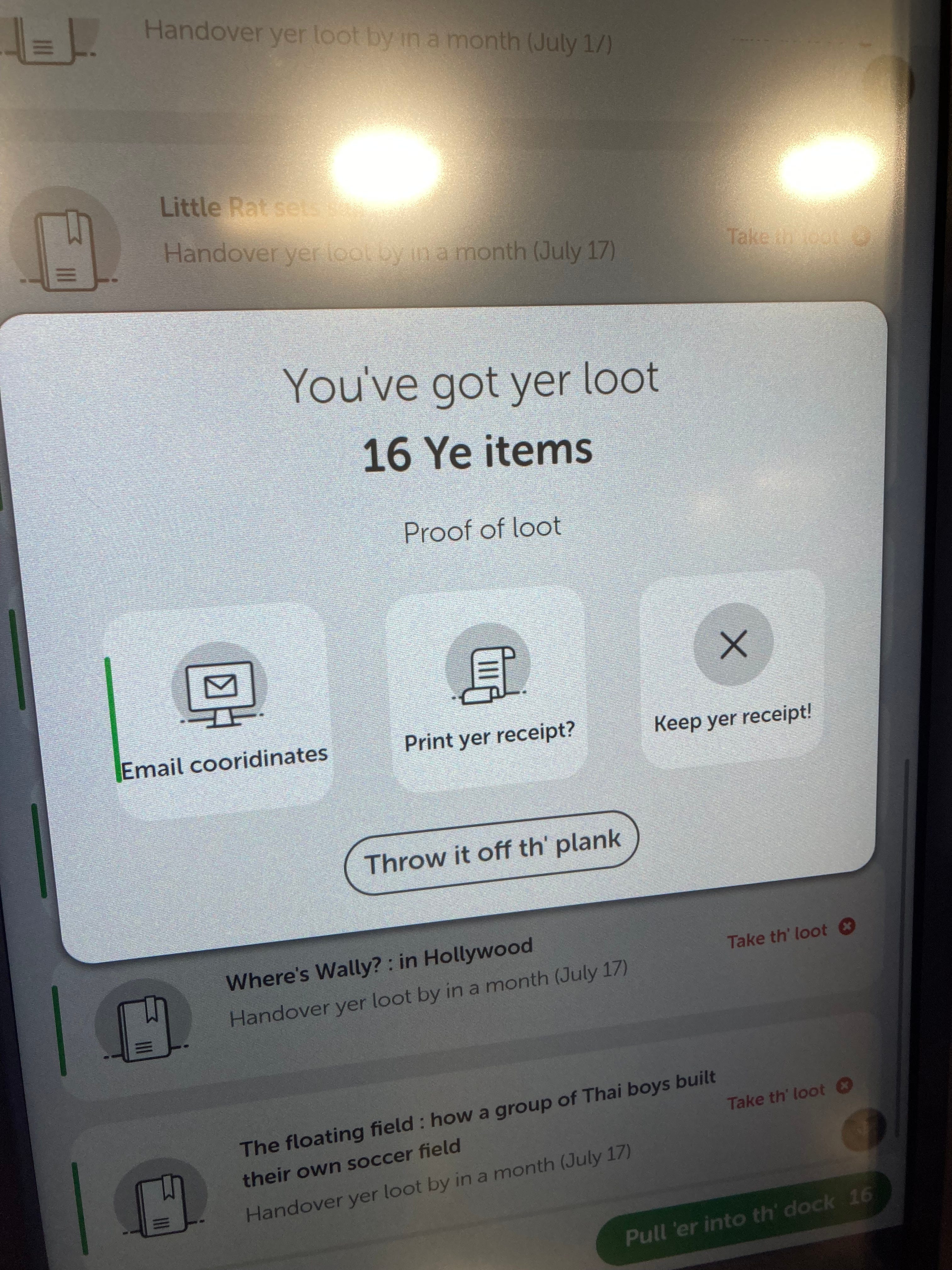 Put on notice, pirate language and Wuthering Heights