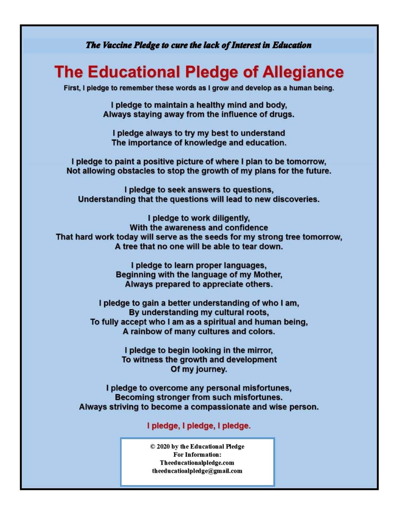 The Educational Pledge - by Alberto O. Cappas