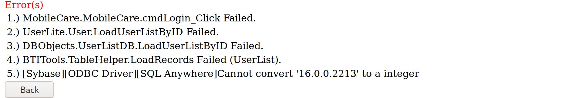 Cerner Mobile Care Integer Conversion SQL Injection Leading to RCE