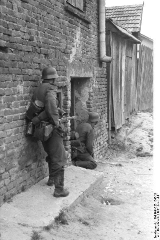 The German Army arrives in town - by Martin Cherrett