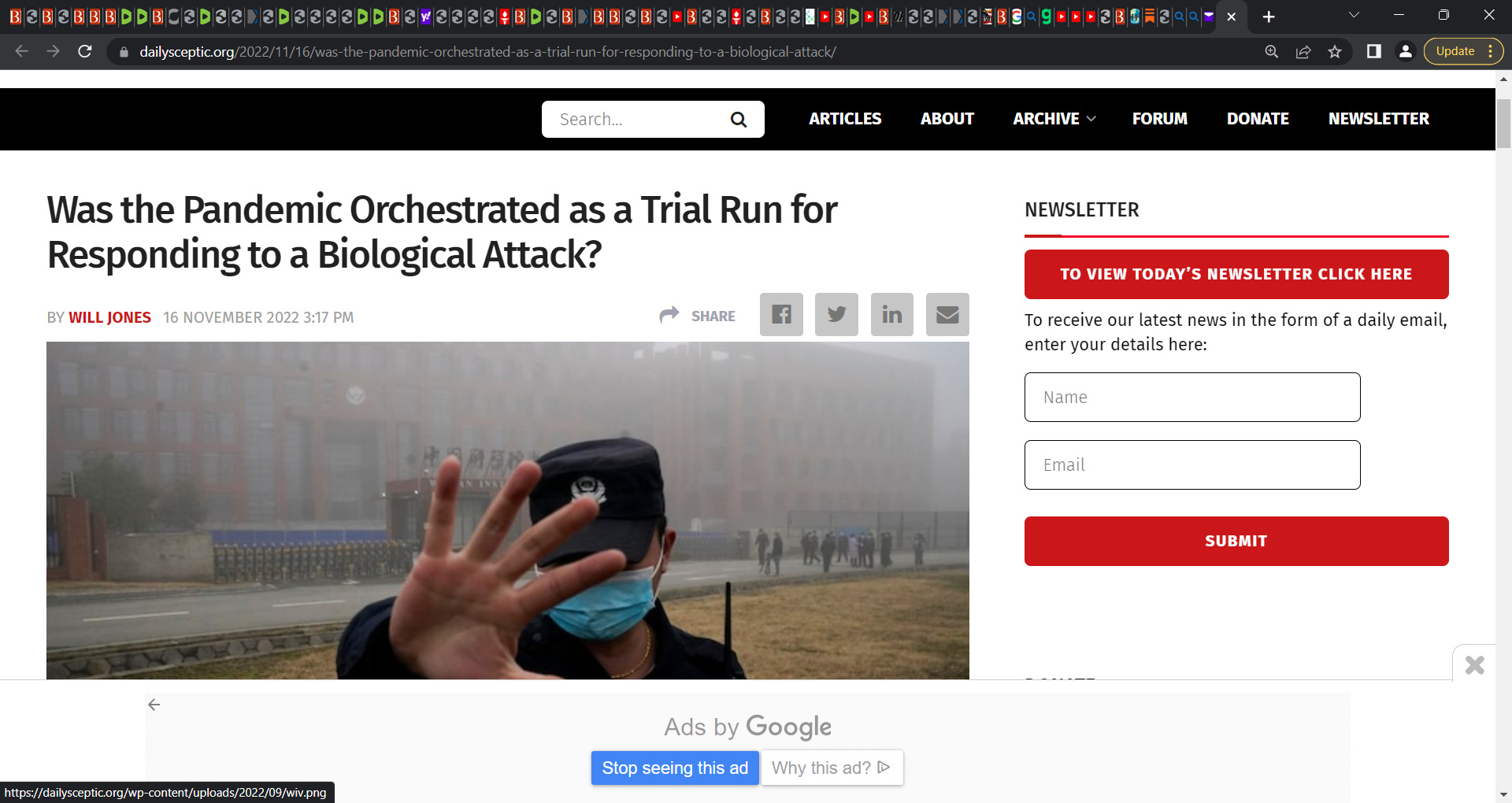 Toby Young of 'The Daily Skeptic' writes a truly interesting piece ...