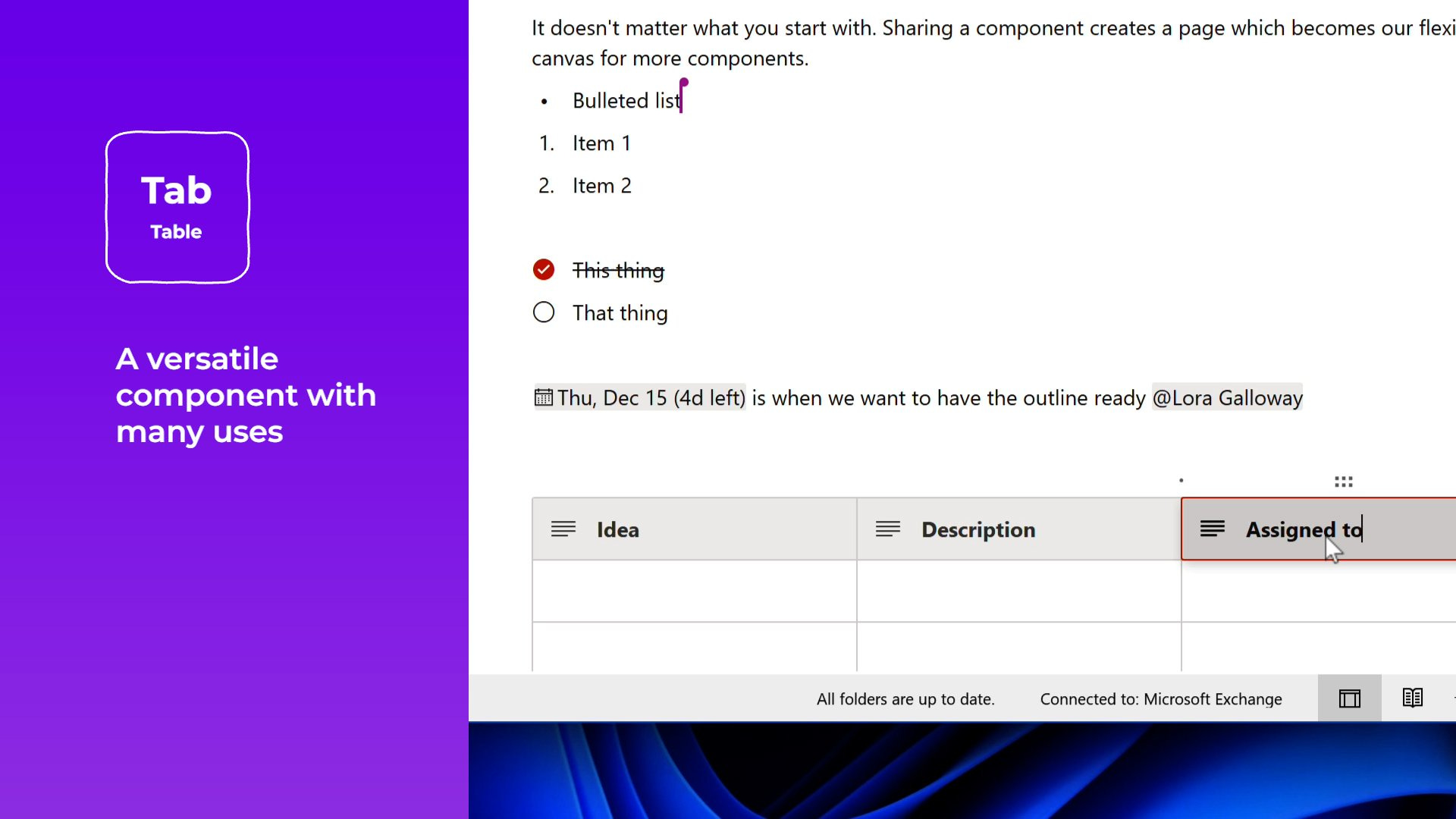 Microsoft Loop components and atomic collaboration