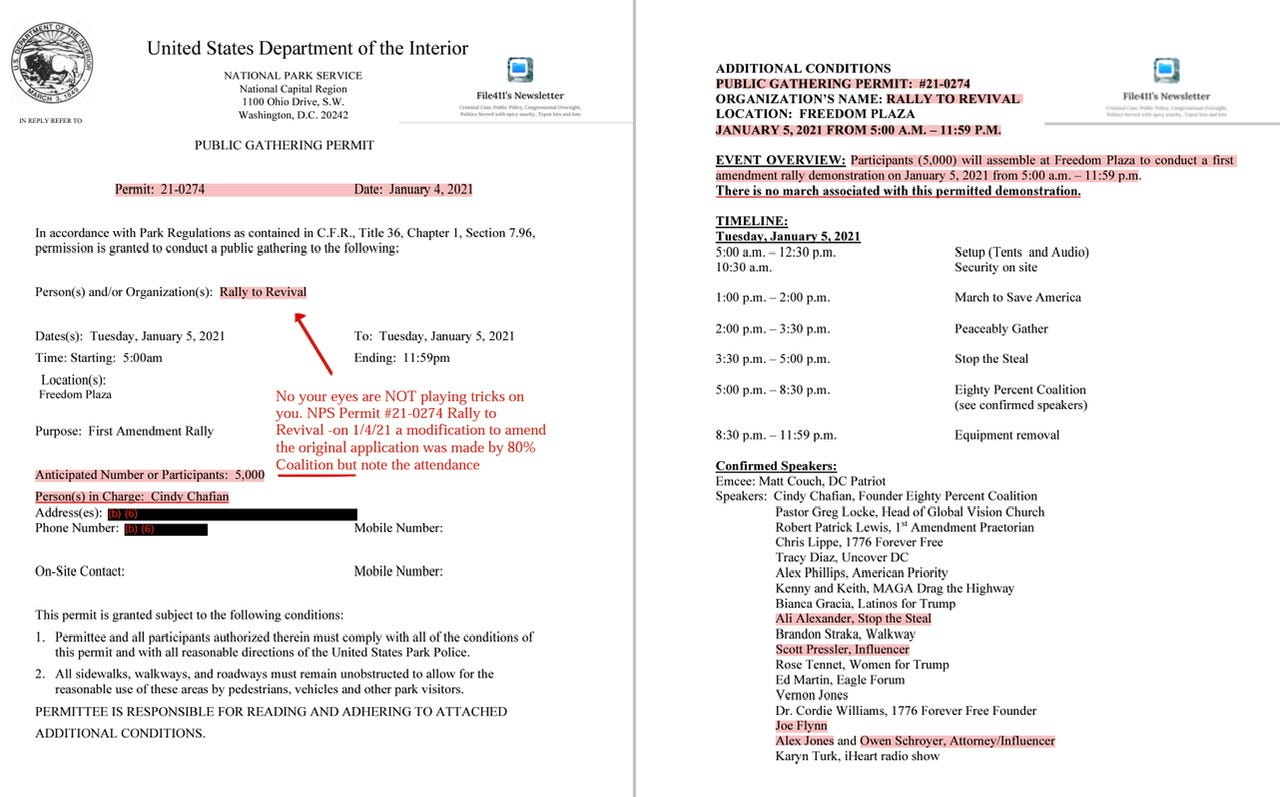 US Park Service Permits re Jan6th “rally” DOD, DHS, FPS FOIA doc ...
