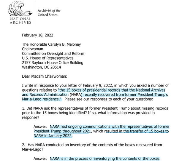 You should probably read the NARA & National Archivist Feb 18, 2022 ...