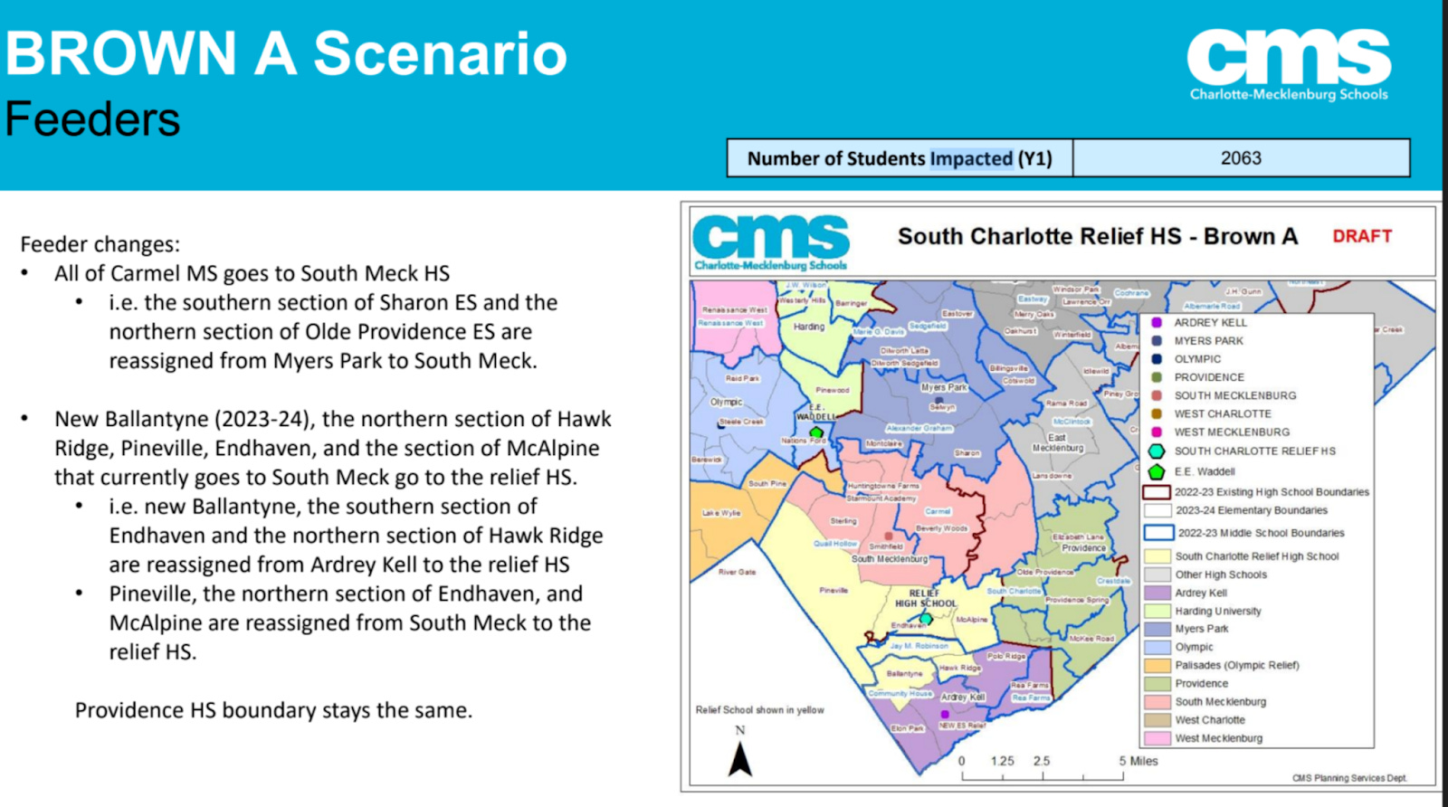 CMS narrows list to 3 draft maps in south Charlotte school boundary shuffle