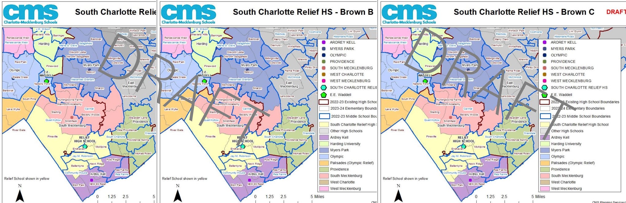 Have a peek at CMS south Charlotte draft maps