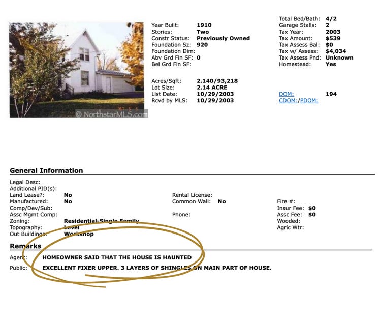 4 haunted MLS listings 👻 - by Angela C. Anderson