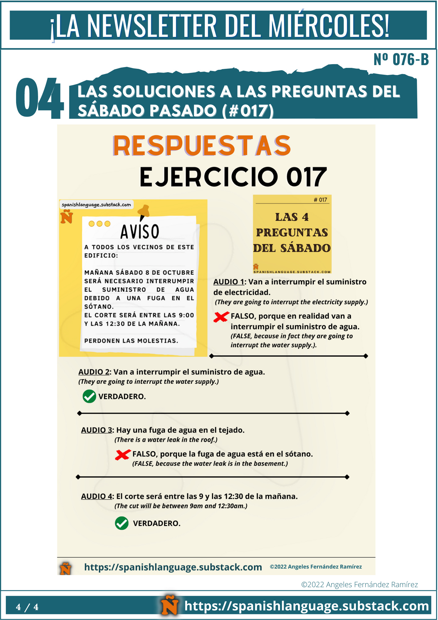 📖Wednesday’s Spanish Language Newsletter! (076-B)