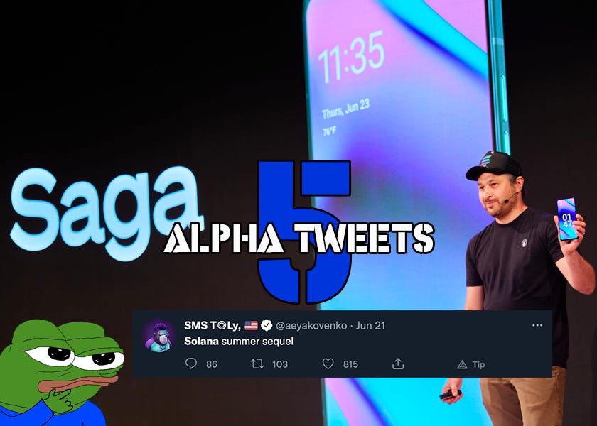 5 Alpha Tweets - Solana Are Building A Smartphone, Arbitrum Odyssey ...