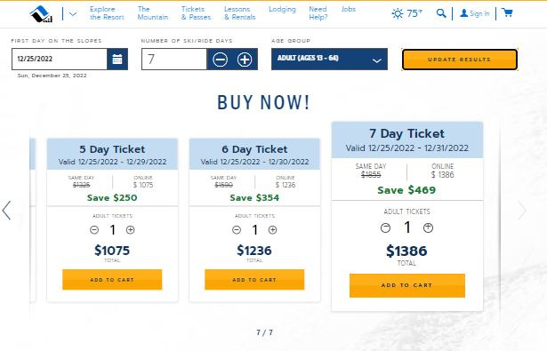 Vail, Beaver Creek Peak-Day 2022-23 Lift Ticket Hits $275
