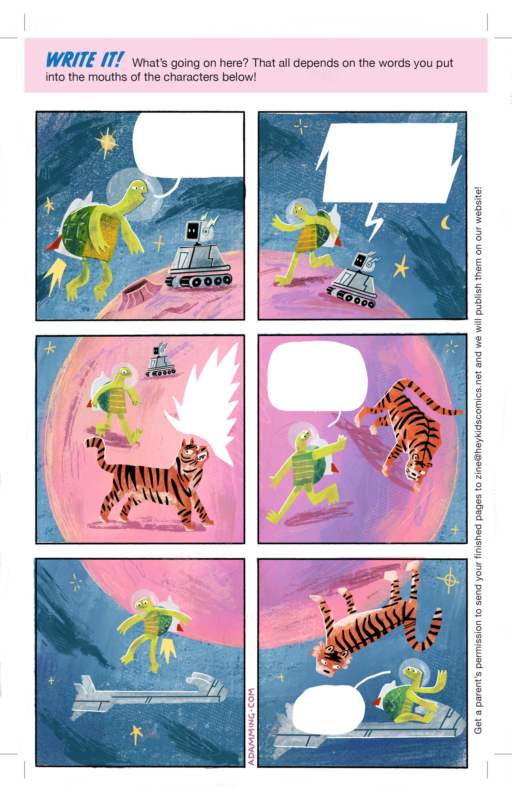 Comic activity sheet. - Ten Minute Artist with Adam Ming