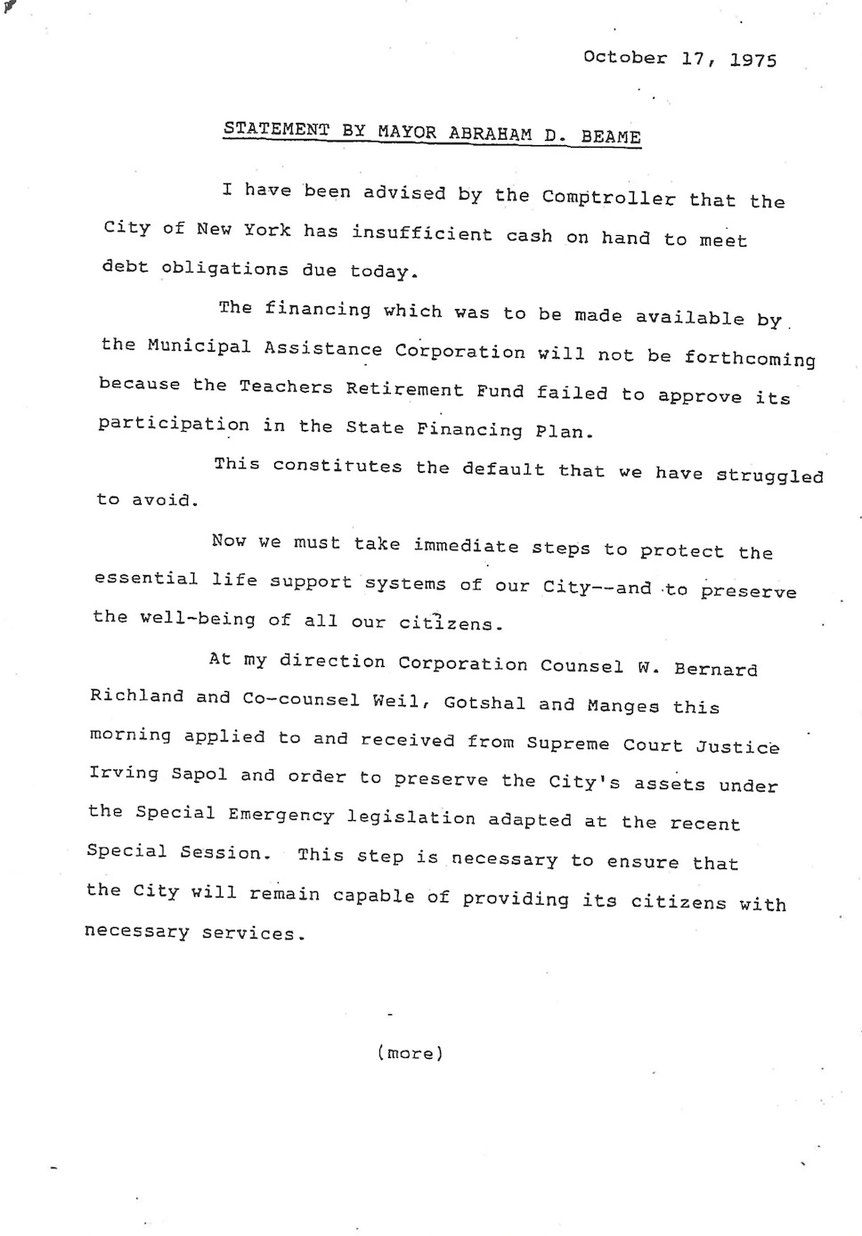 Gerald Ford Told NYC to Drop Dead. Here's Why It Didn't.