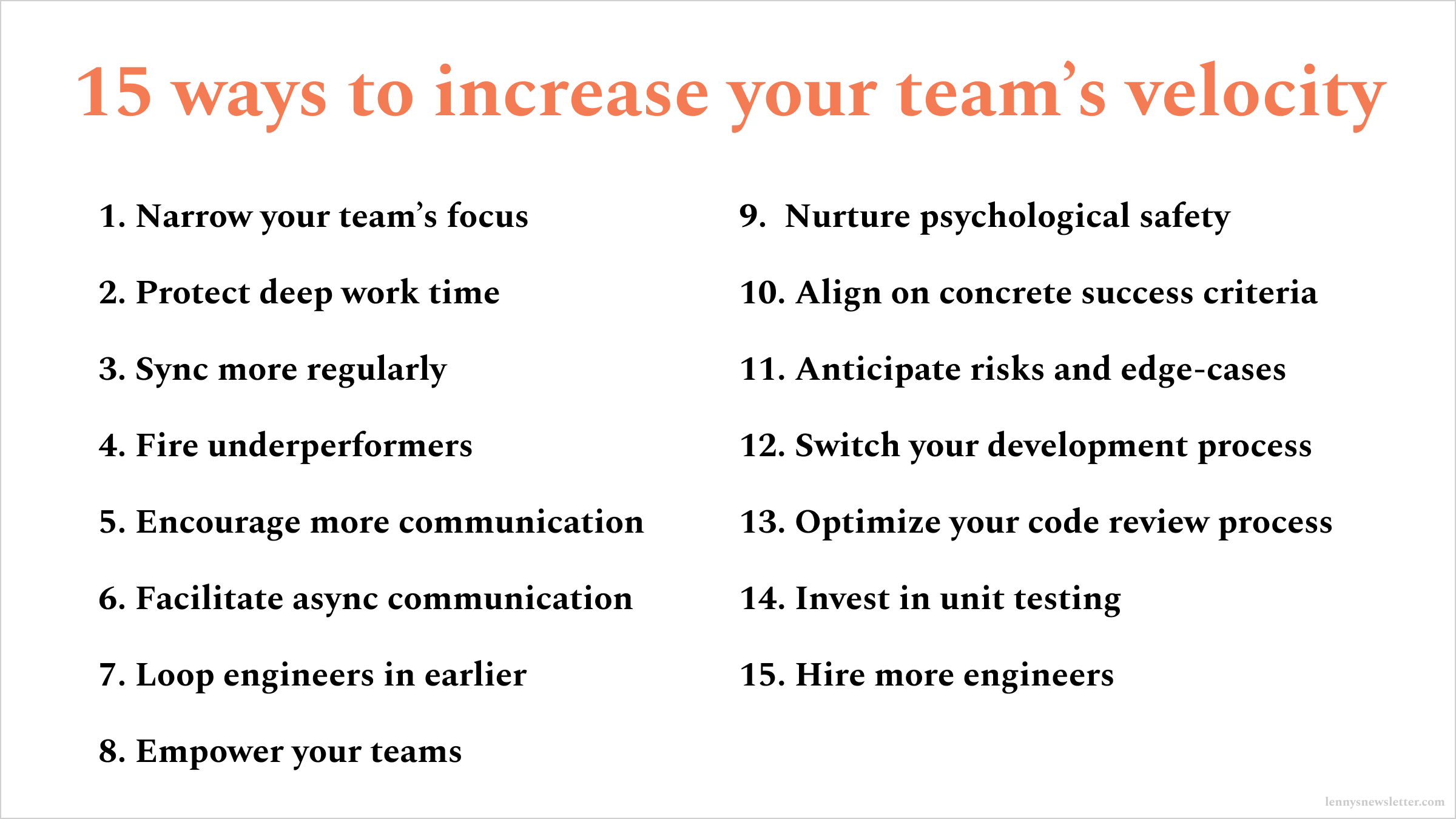 Increasing team velocity - by Lenny Rachitsky