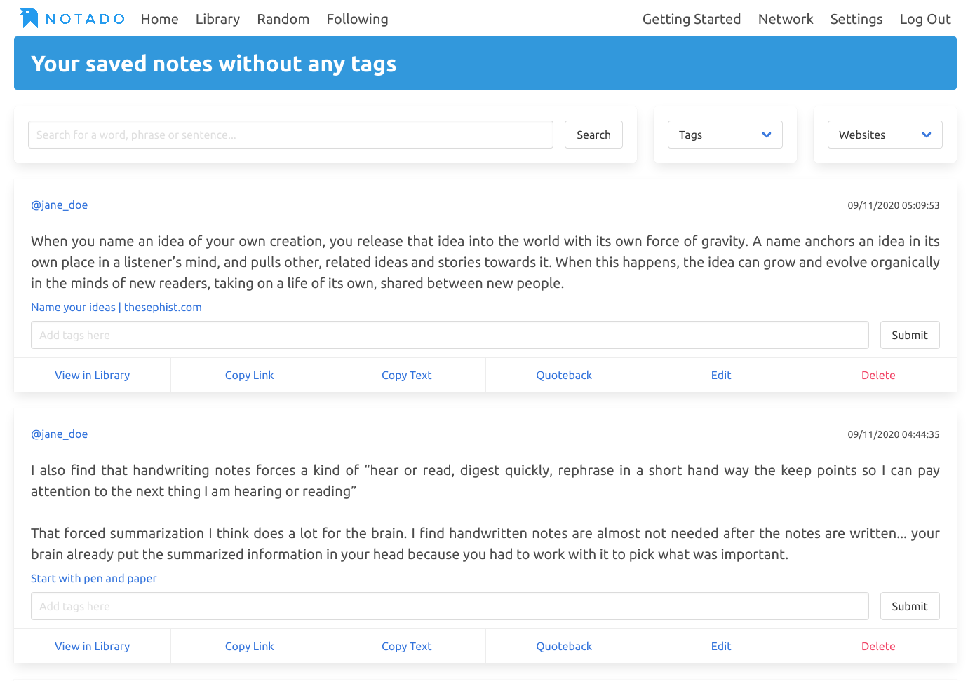November 2020: Four Months of Notado