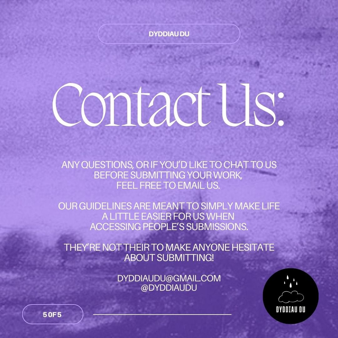 Y Gair #2.5 — Exhibition Call out! - Dyddiau Du