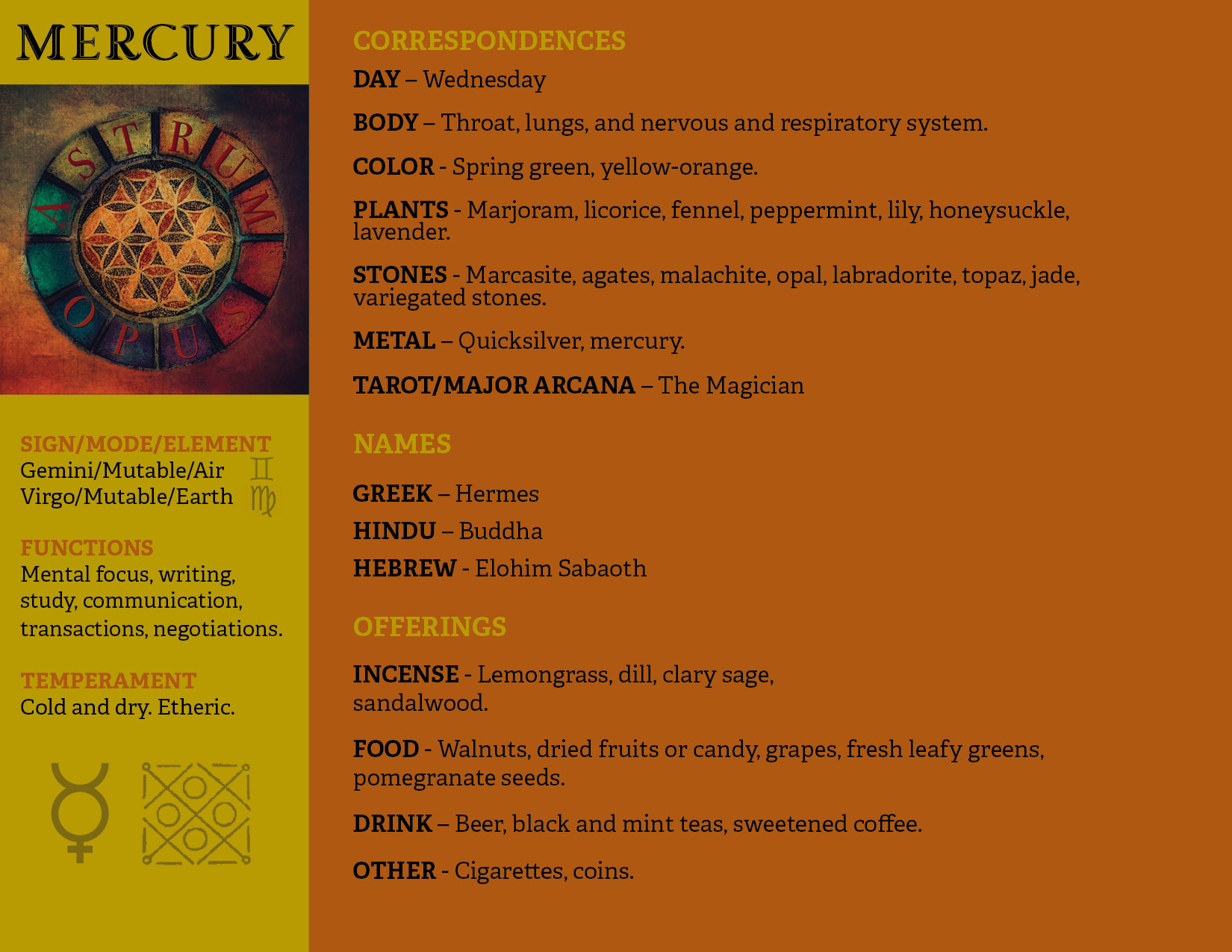 Mercury Magic - by Neva Welton, MA - Astrum Opus