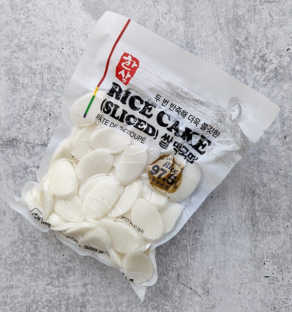 Simple Stir-Fried Rice Cakes - by Leela Punyaratabandhu