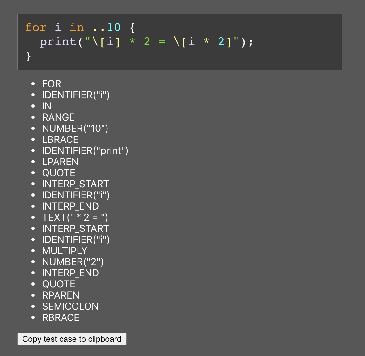 My stack for programming language creation