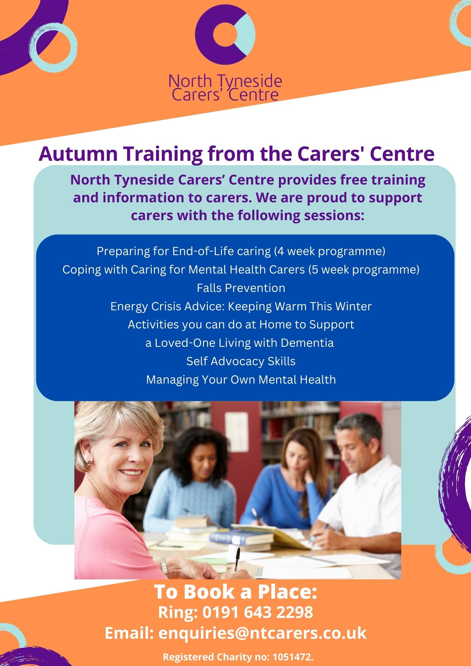 Autumn Training and Information Brochure from the Carers' Centre