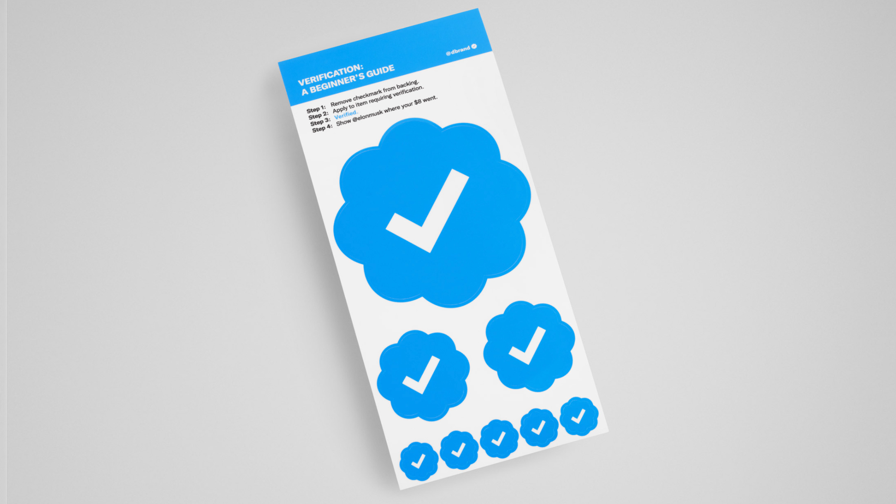 These dbrand Twitter verification stickers let you slap a blue check on ...