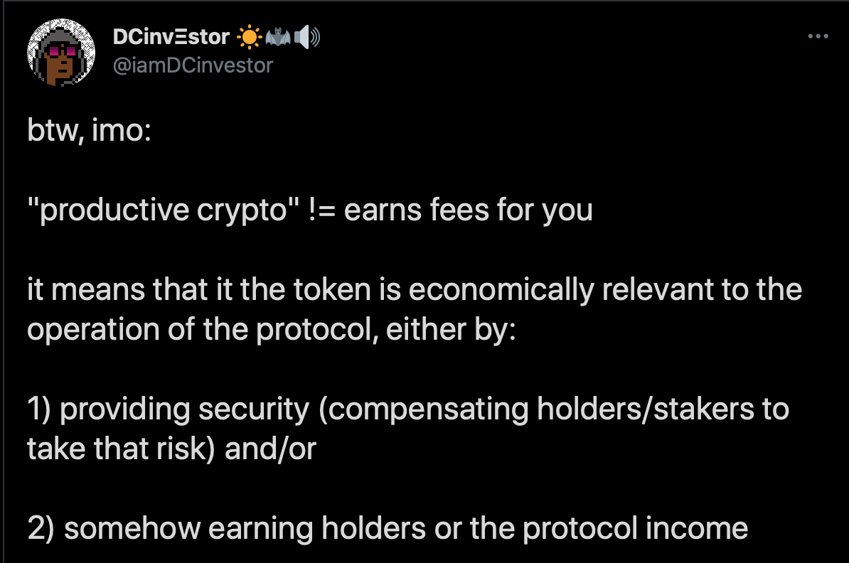 What is a Productive Asset in Crypto? - by @0xSuperTrooper