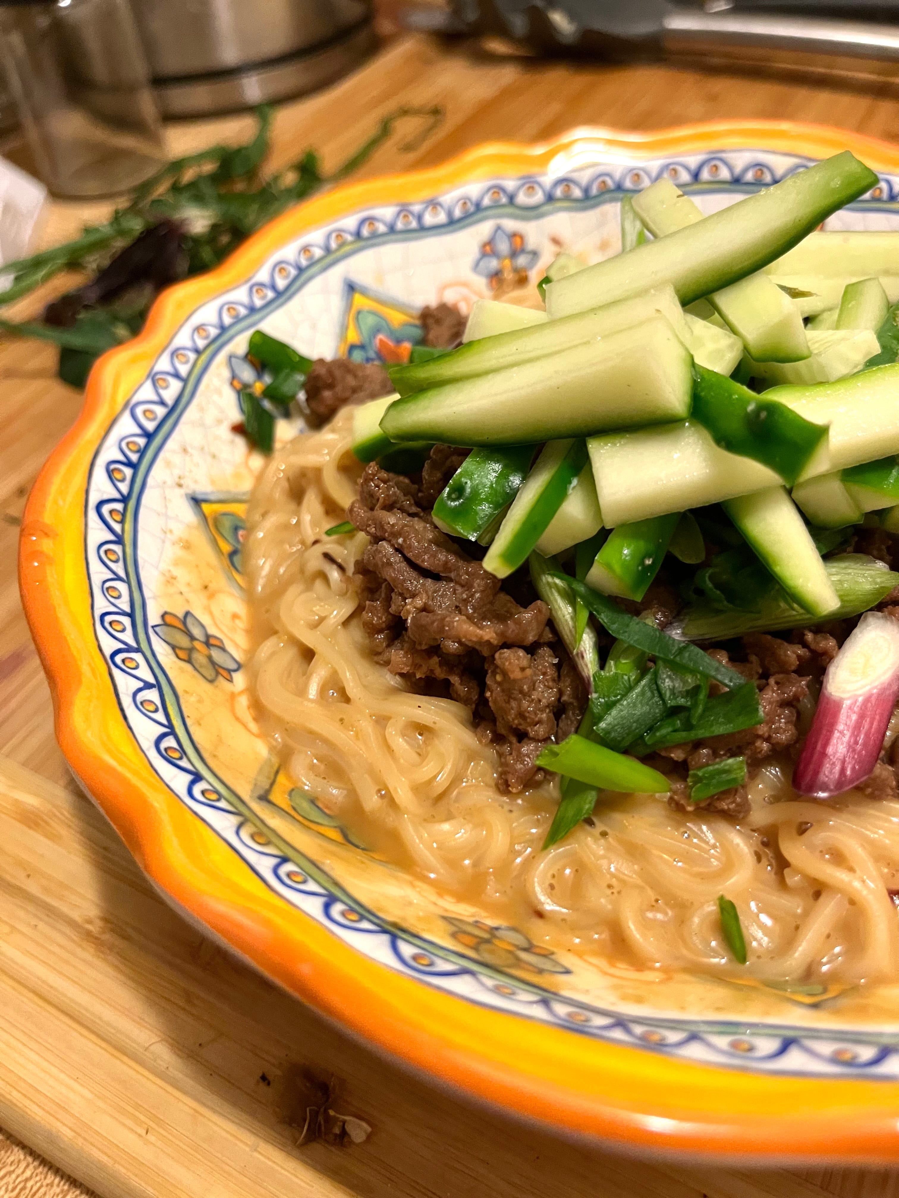 Peanut Noodles with Ground Beef - by Anjali Sundaram