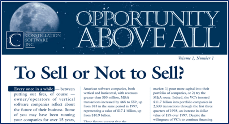 Constellation Software Introduction - by Speedwell Research