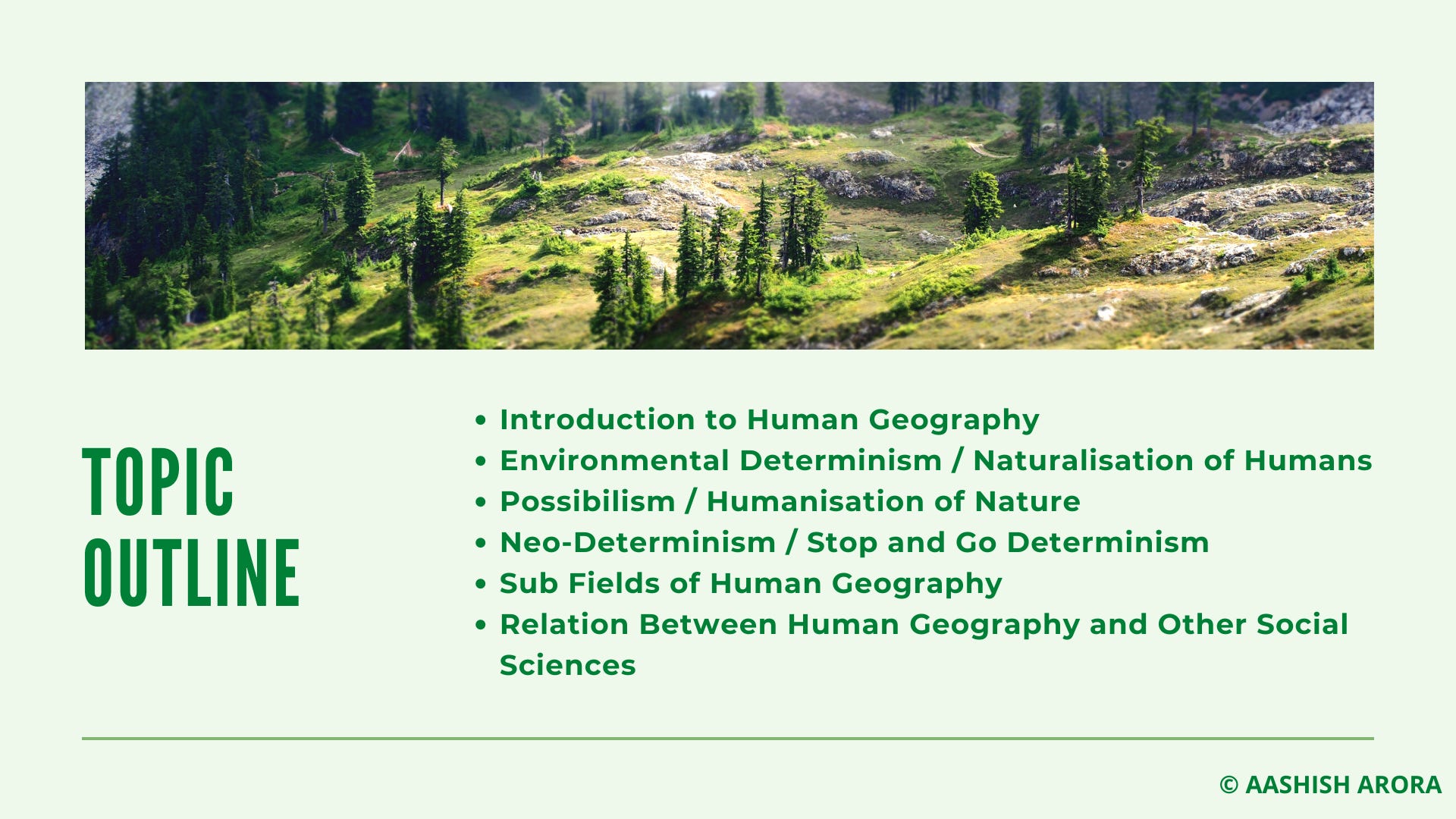 Human Geography - Nature & Scope