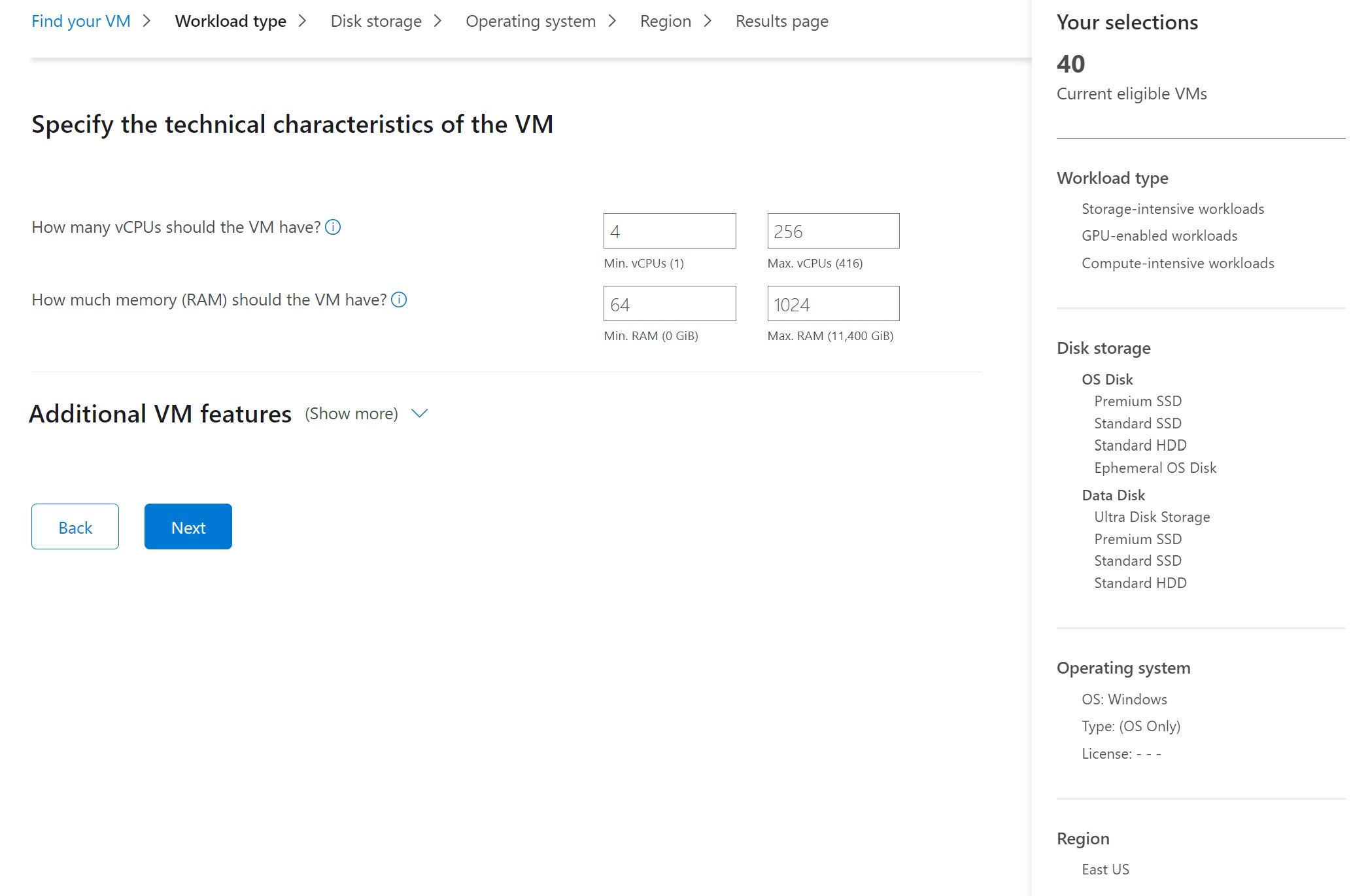 The Azure Virtual Machine Selector tool