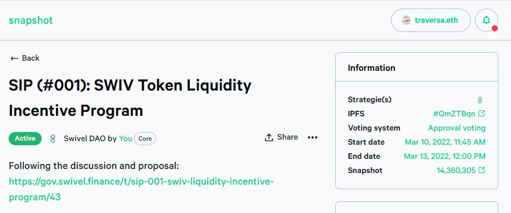 Swivel Governance Token Genesis