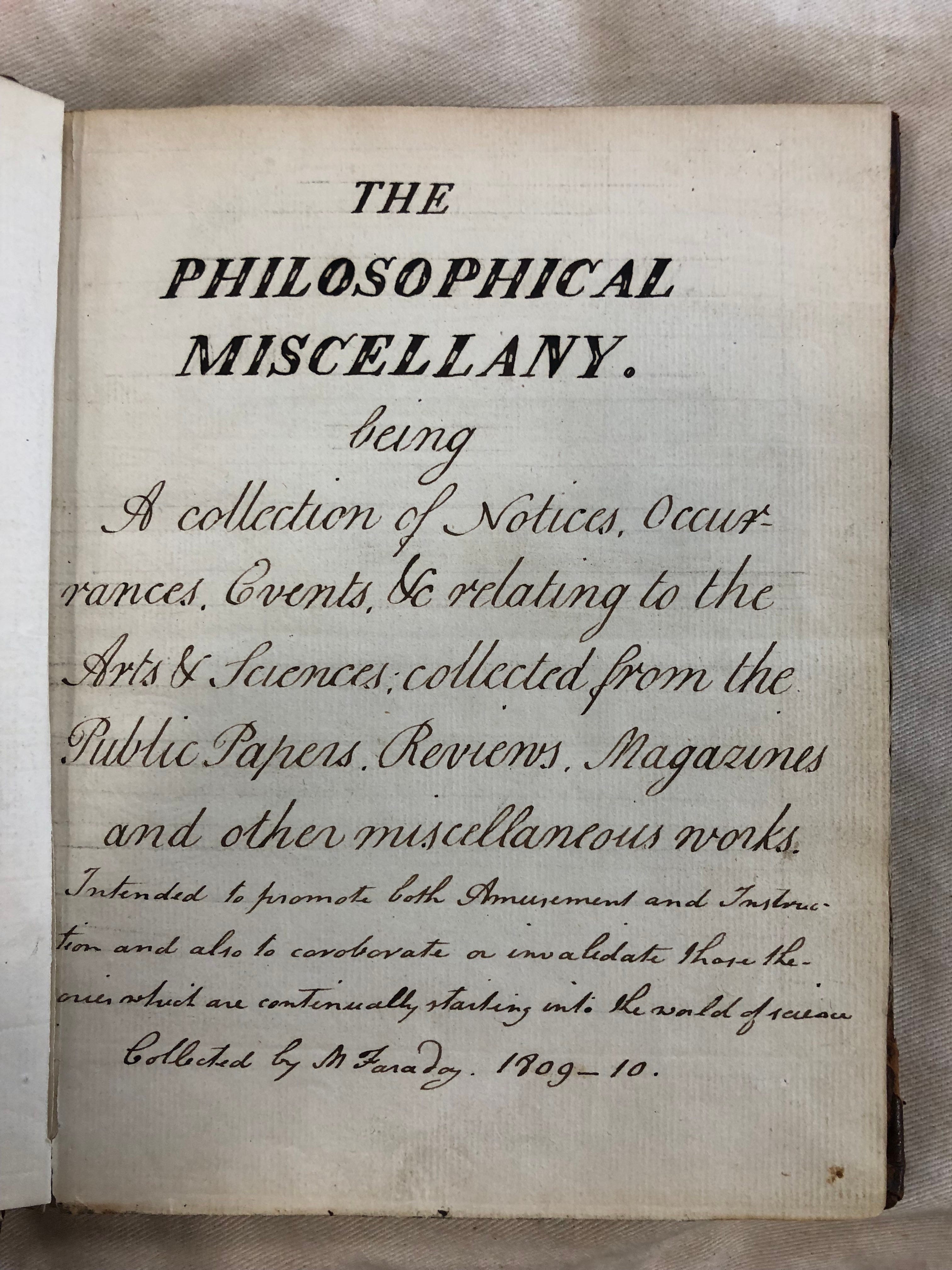The notebooks that launched Michael Faraday's scientific career